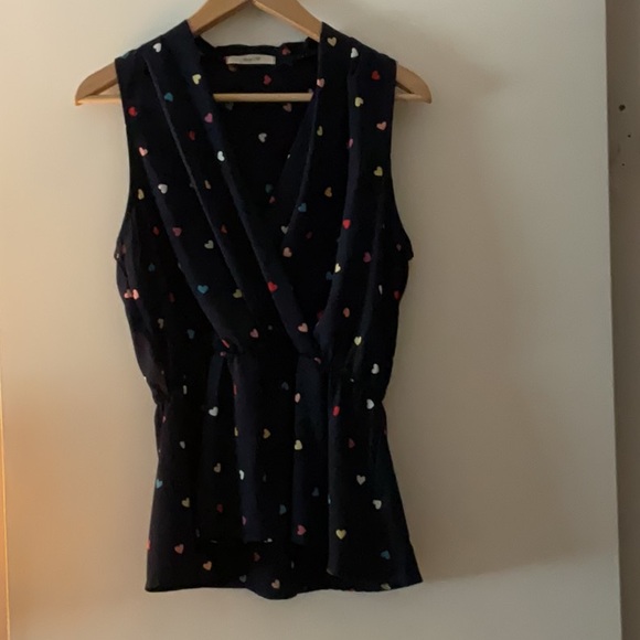 Modcloth | Tops | Navy Blue Blouse With Hearts By Jessy From Mod Cloth ...